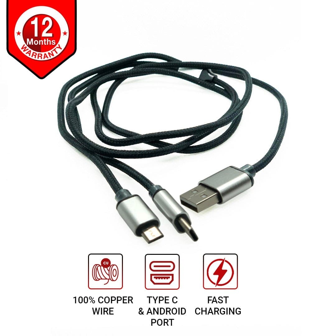 Buy 2-in-1 Cable Charger – Type-B & Type-C – RD Overseas